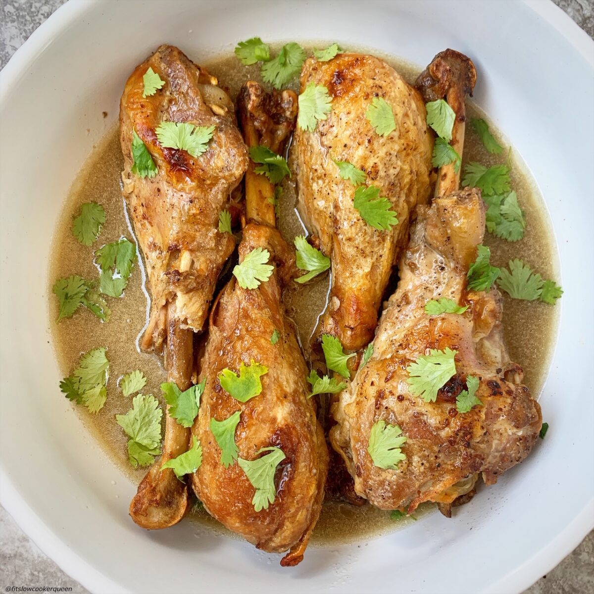 Slow Cooker Coconut Turkey Legs + VIDEO - Fit Slow Cooker Queen