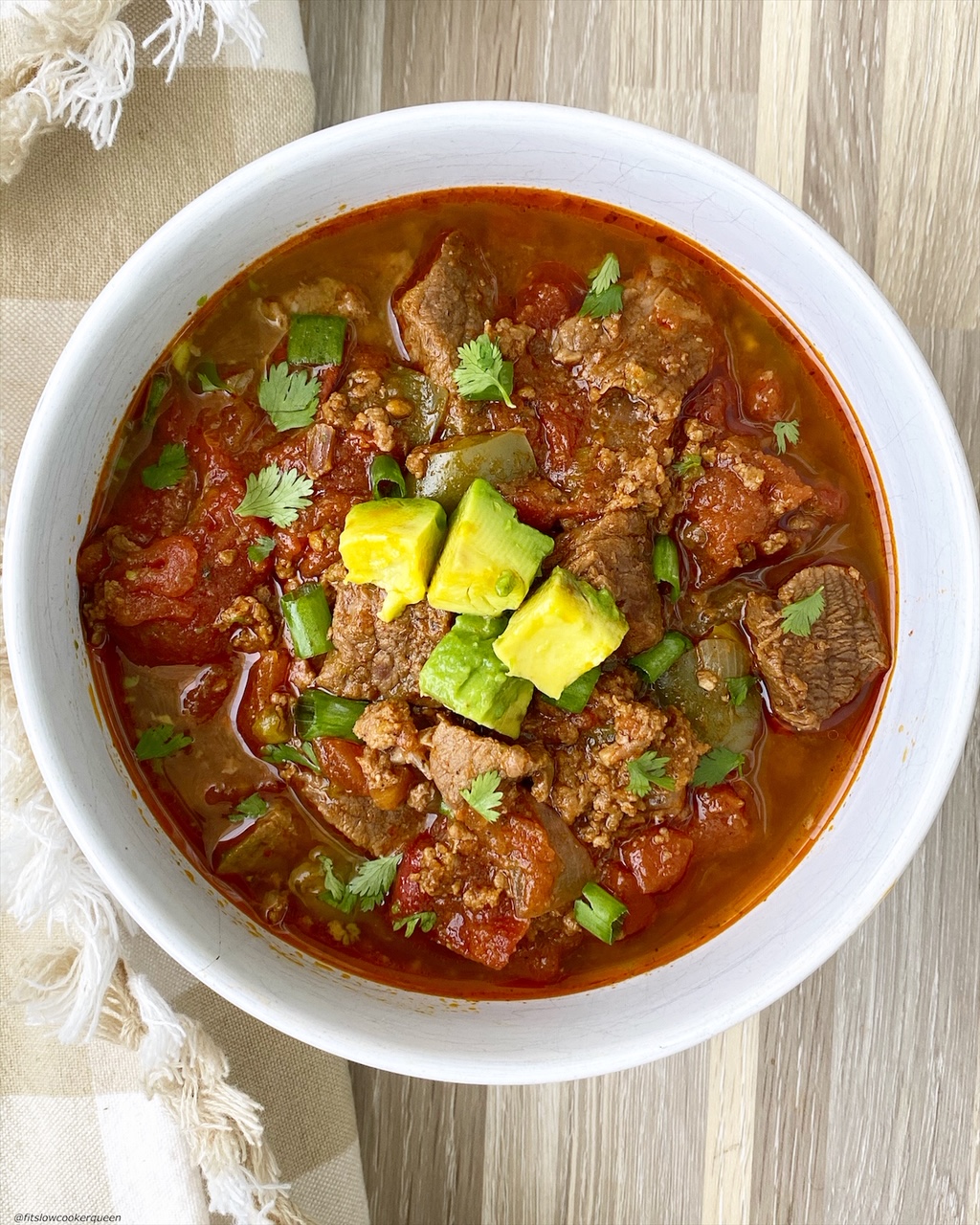 Slow Cooker/Instant Pot Chunky Beef Chili - Fit Slow Cooker Queen