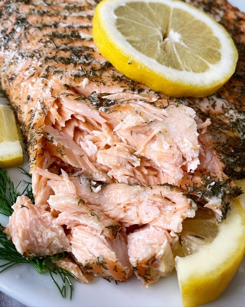 Slow Cooker Lemon Dill Salmon - Fit Slow Cooker Queen