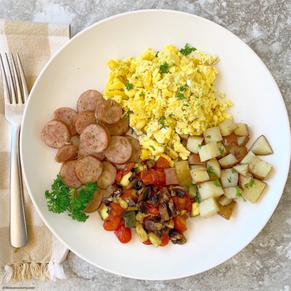 Slow Cooker Full Breakfast (Paleo, Whole30) - Fit Slow Cooker Queen