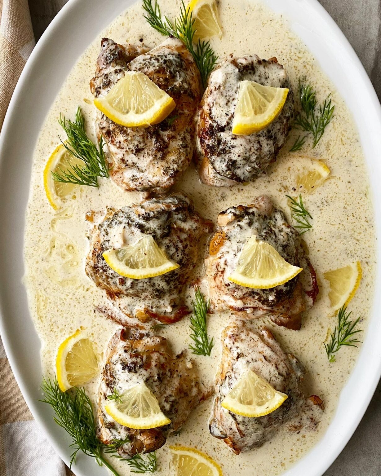 Slow Cooker Creamy Lemon Dill Chicken - Fit Slow Cooker Queen