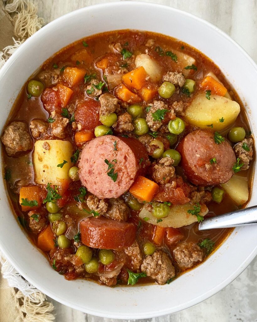 Slow Cooker Poor Man's Stew - Fit Slow Cooker Queen