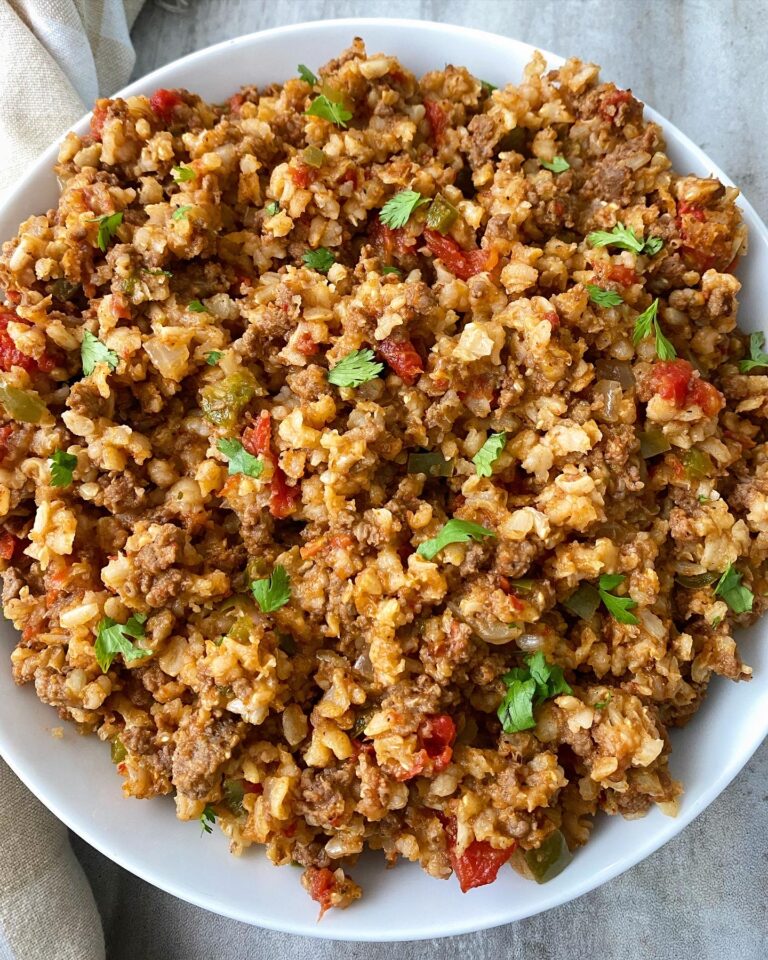 Crockpot Ground Beef Spanish Rice - Fit Slow Cooker Queen