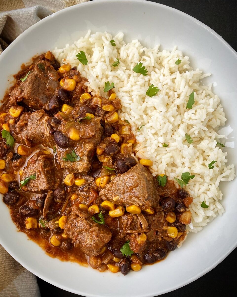 Slow Cooker Salsa Beef Stew - Fit Slow Cooker Queen